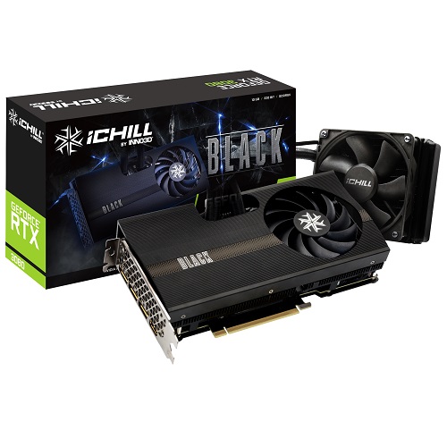 Inno3D GeForce RTX 3080 iCHILL Black LHR 10GB GDDR6X 320 Bit Gaming Graphics Card With Liquid ...