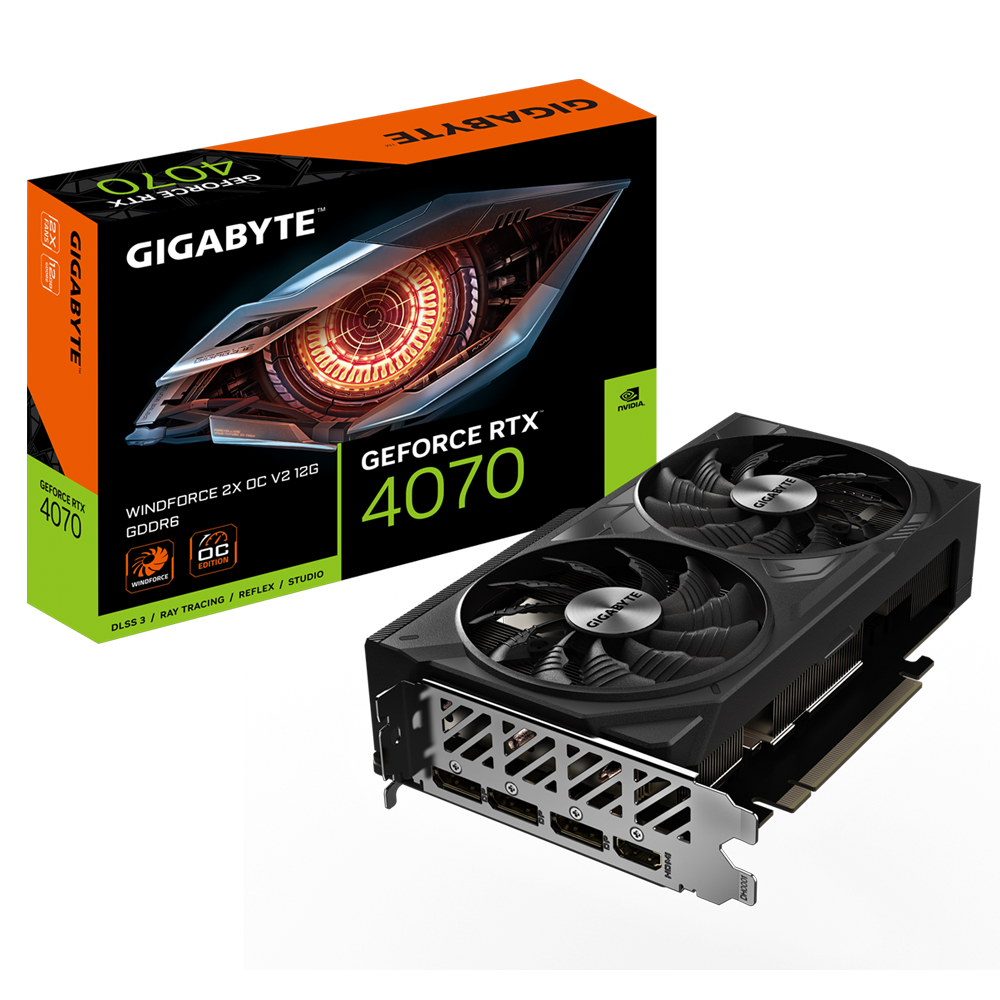 Gigabyte GeForce RTX 4070 WINDFORCE 2X OC V2 12G 12 GB GDDR6 192 bit ...