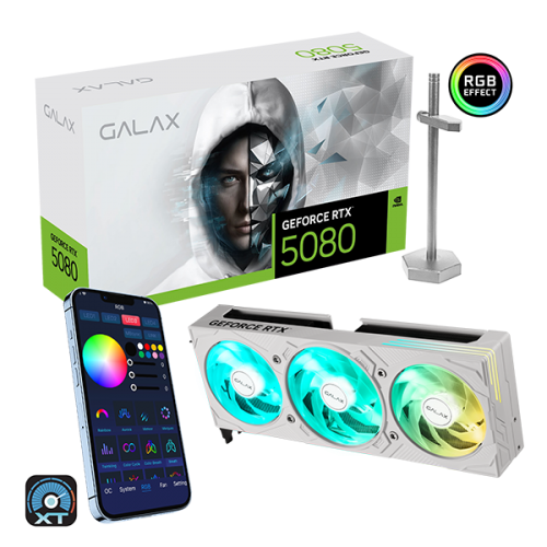 Galax GeForce RTX 5080 EX Gamer 1-Click OC White 16GB GDDR7 256-bit DP2.1b*3/HDMI 2.1b/DLSS 4 ...