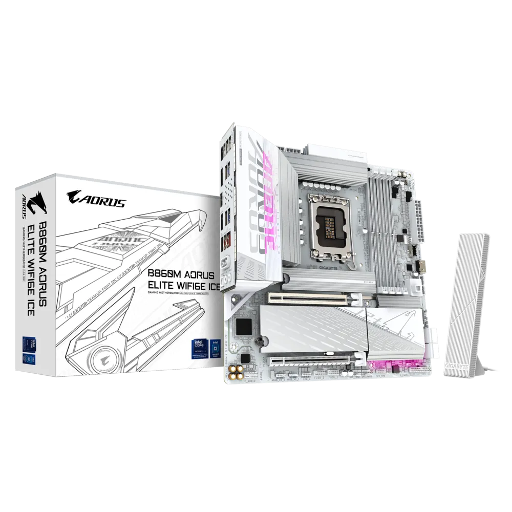 Gigabyte B860M AORUS ELITE WIFI6E ICE Micro ATX Motherboard ( Intel ...