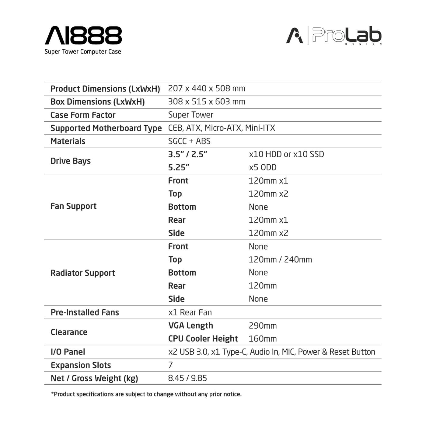 ProLab Design AI838 Micro-ATX Mid-Tower Workstation PC Case – Starcomp ...