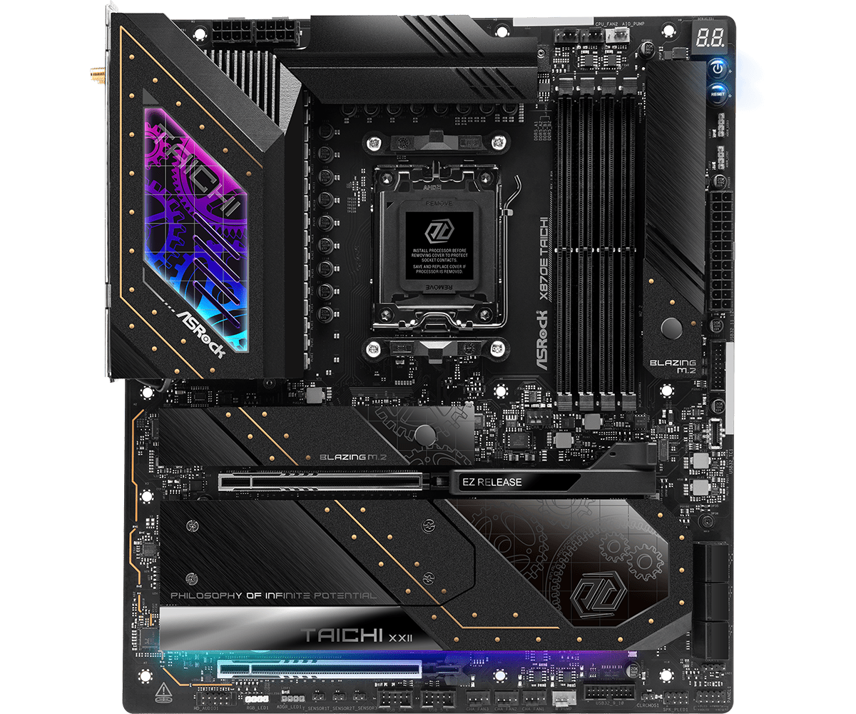 Asrock X870E Taichi E-ATX Motherboard ( AMD Socket AM5 ,Supports AMD ...