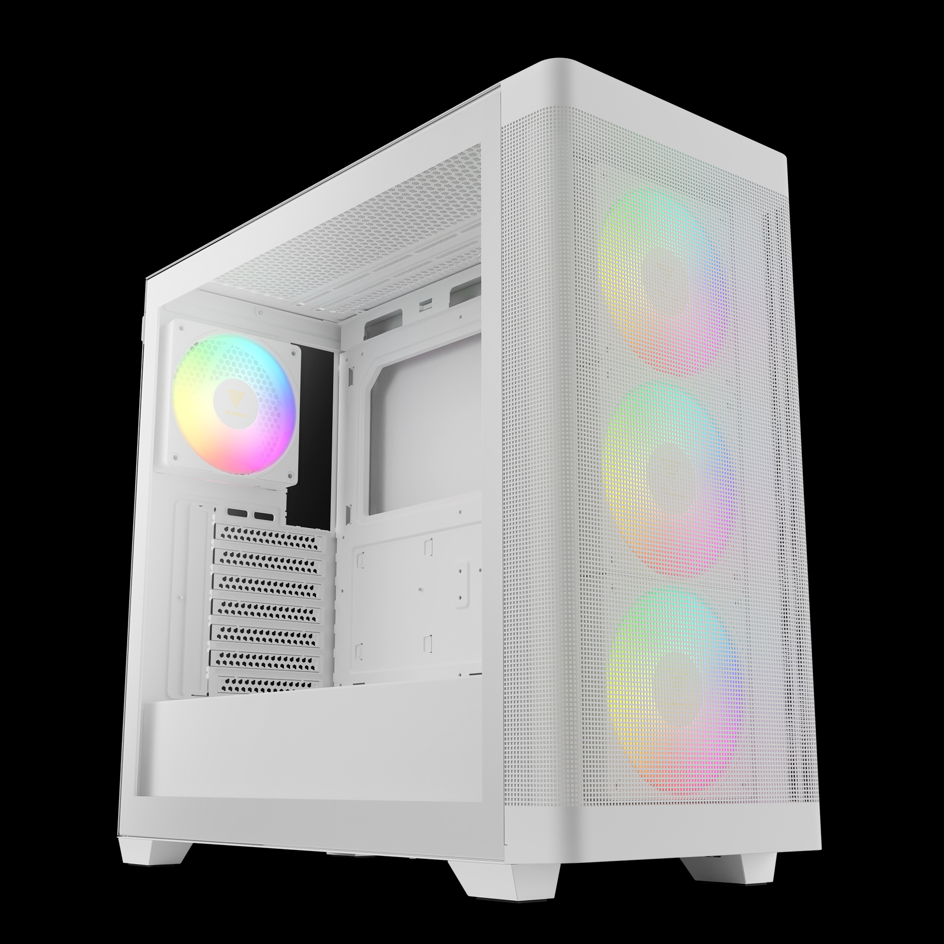 Gamdias ATHENA M3 WH E-ATX MID Tower Tempered Glass Side Panel White Pc ...