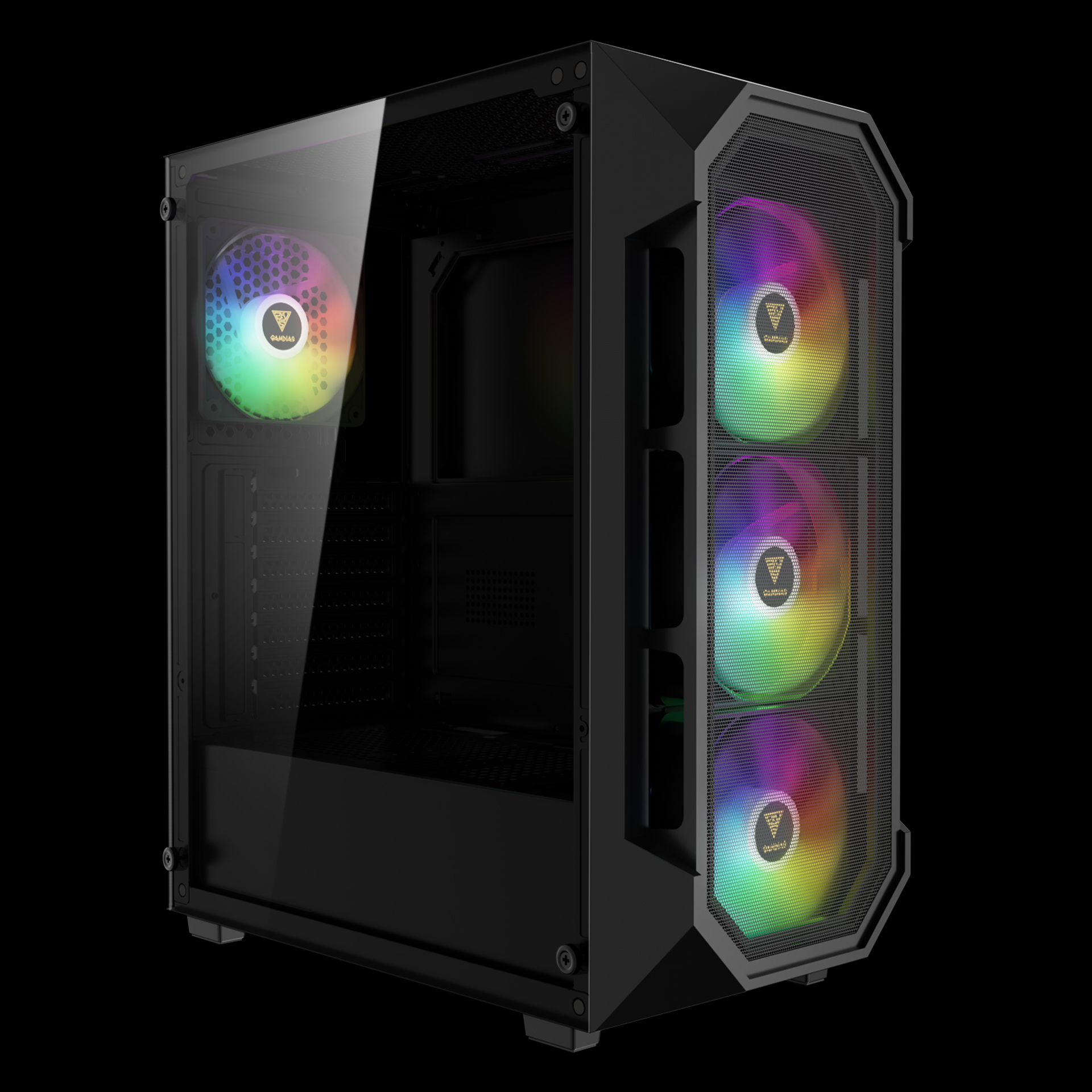 Gamdias AURA GC1 ELITE ATX MID Tower Tempered Glass Side Panel Black Pc ...