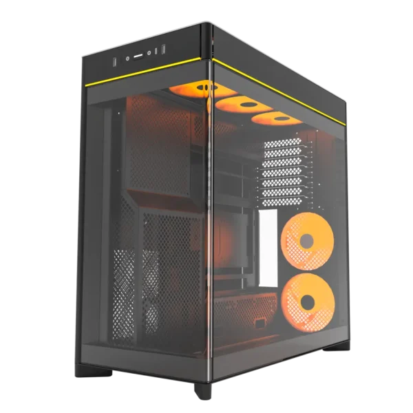 Montech HS02 PRO Black ATX Mid Tower Crystal-Clear Glass Side Panels PC ...