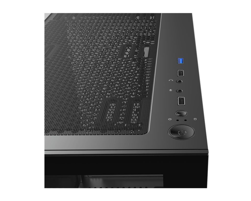 MSI PAG PANO M110A Micro-ATX Mid Tower Tempered Glass Side Panel Black ...