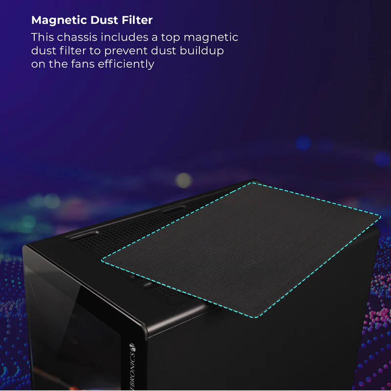 Zebronics Zeb Maximus Black mATX Mini Tower Tempered Glass Side Panel ...