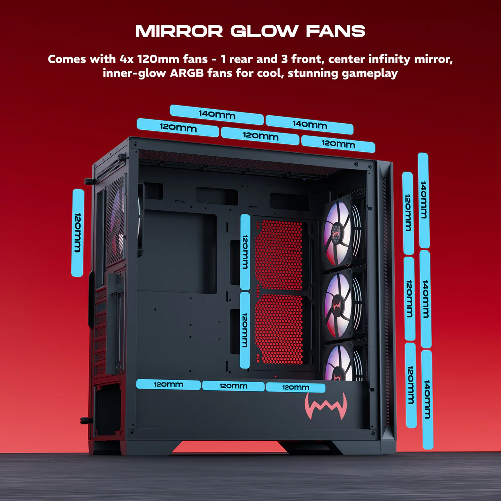 Dawg Y 720 Black ATX Mid Tower Tempered Glass Side Panel Cabinet With ...