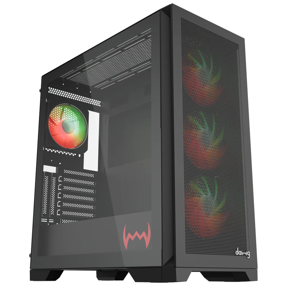 Dawg Y 720 Black ATX Mid Tower Tempered Glass Side Panel Cabinet With ...
